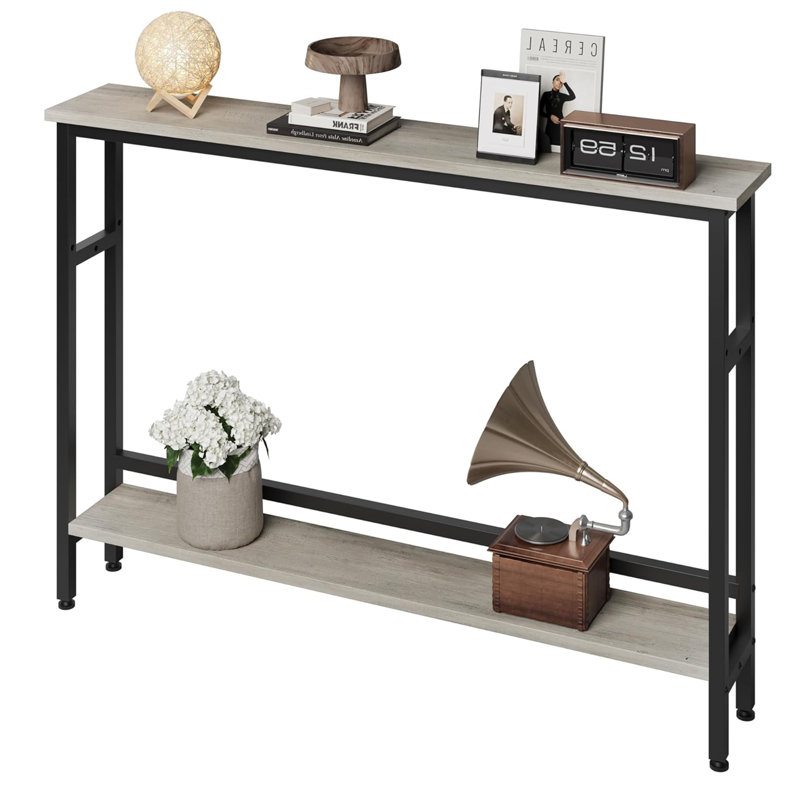 gaomon Narrow Console Table 5.9 Slim Entryway Table 2 Tier Console Tables For Entryway Industrial Skinny Sofa Table With Adjustable Shelf Behind Couch Table For Living Room Hallway Foyer Grey Wayfair ...